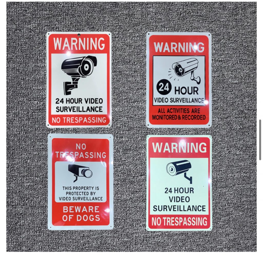 Aluminium metal road supervision sign