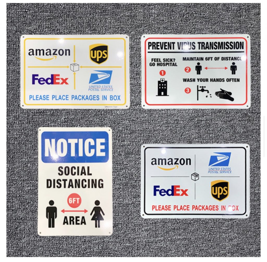 Aluminium metal road supervision sign