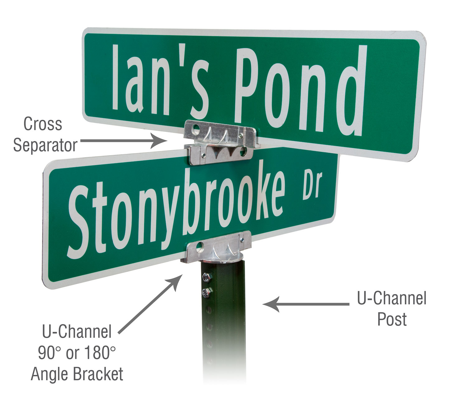 Aluminum metal green street sign