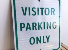 Aluminum blue parking lot sign