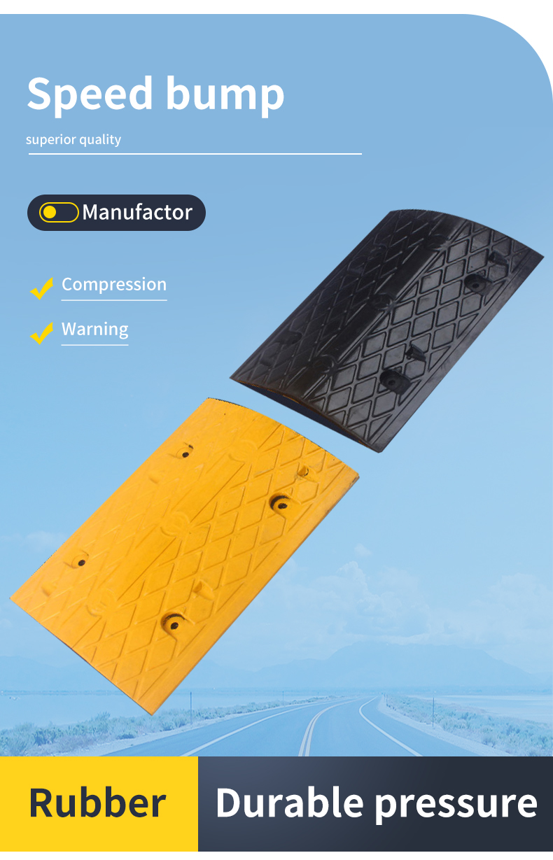 Anti-slip rubber reflective speed bump
