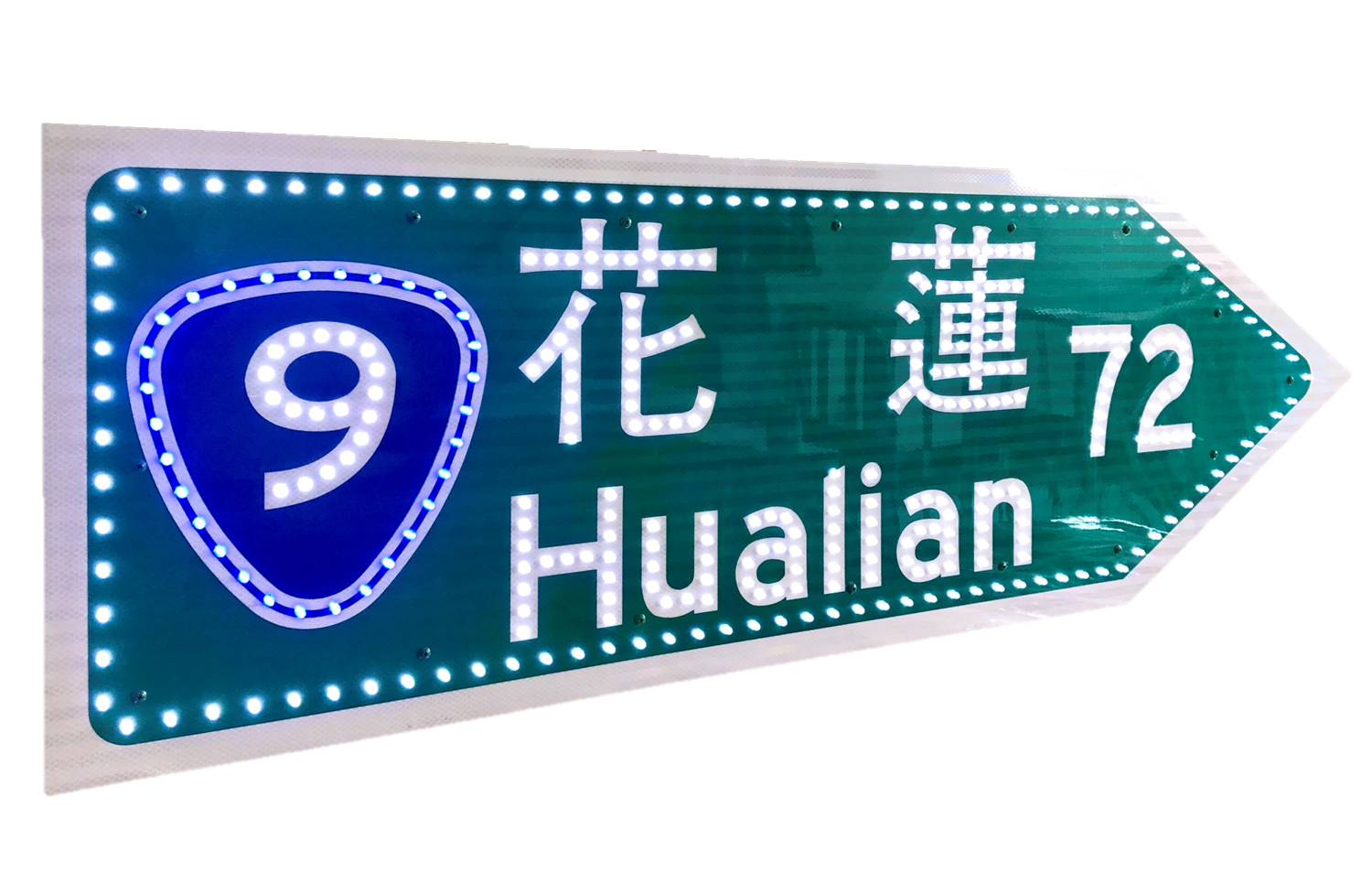 Custom green metal highway signs