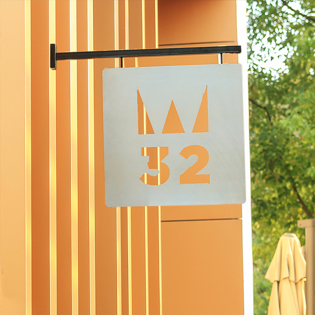 Custom metal frame shop signs