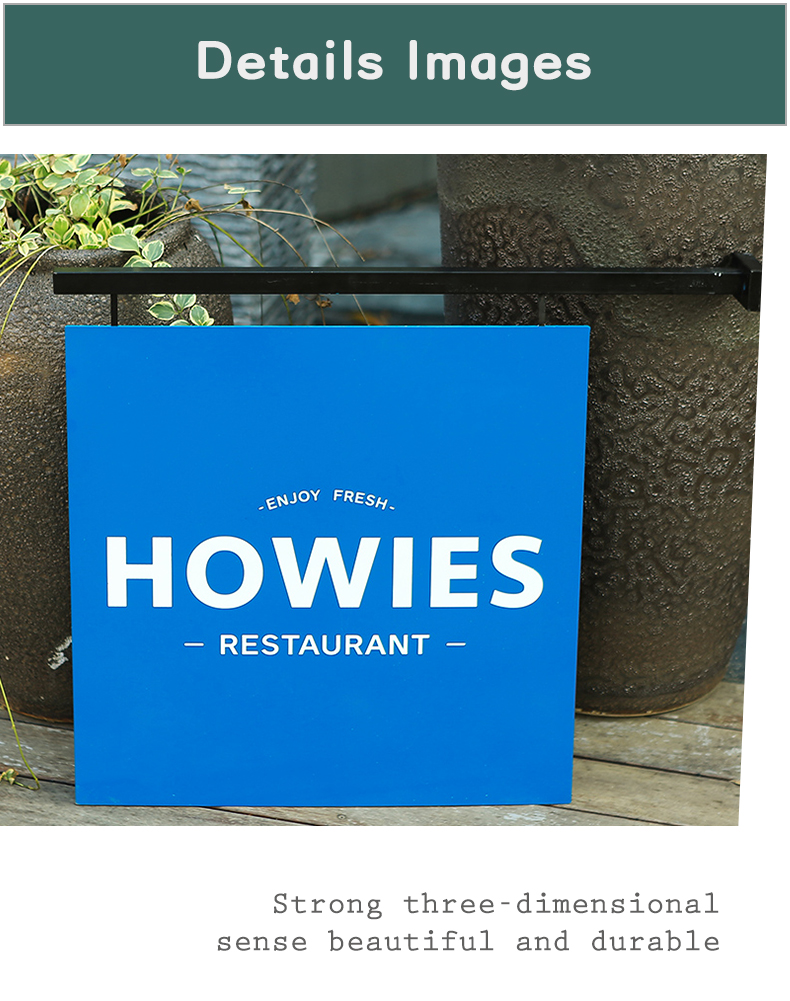 Custom metal frame shop signs