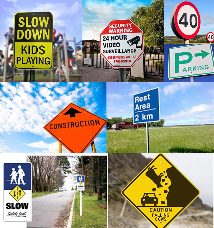 Custom-shaped regulatory signs street signs