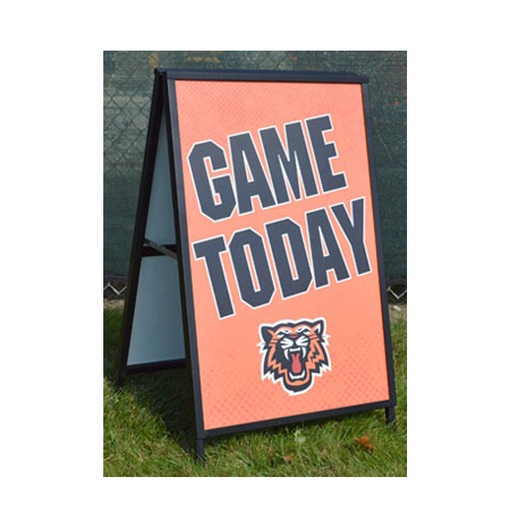 Double-sided steel sign rack