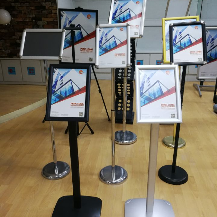 Floor-standing adjustable sign stand