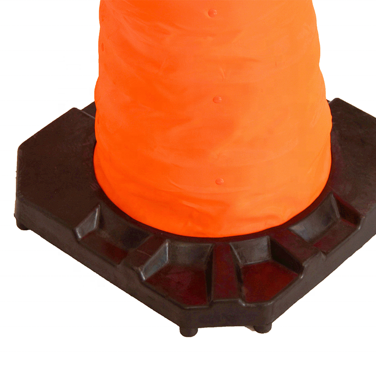 Foldable traffic cone with LED warning light