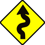 Outdoor road winding road sign