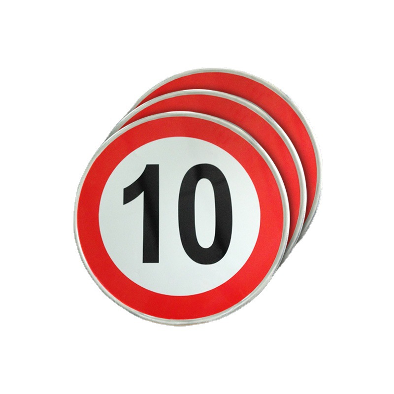 Metal speed limit round sign
