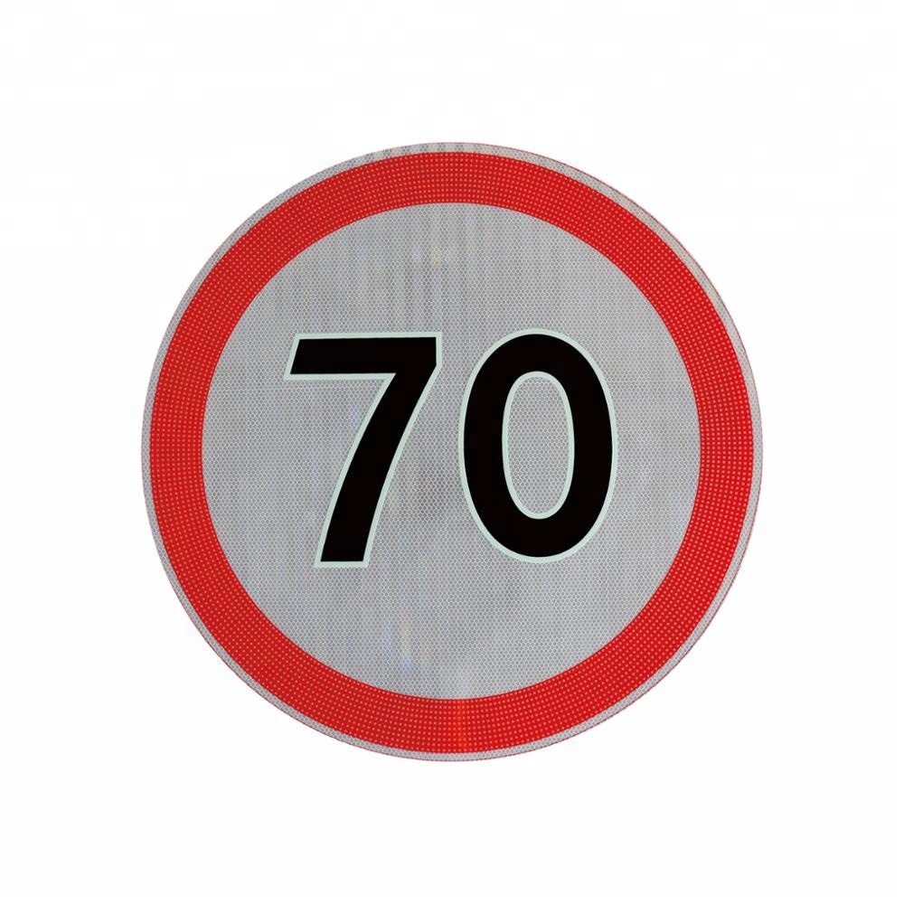 Metal speed limit round sign
