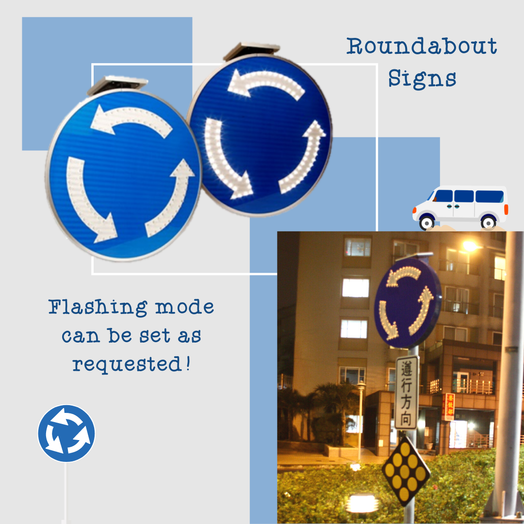 Outdoor blue warning loop lane sign