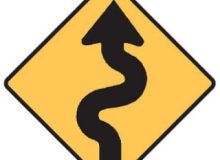Outdoor road winding road sign