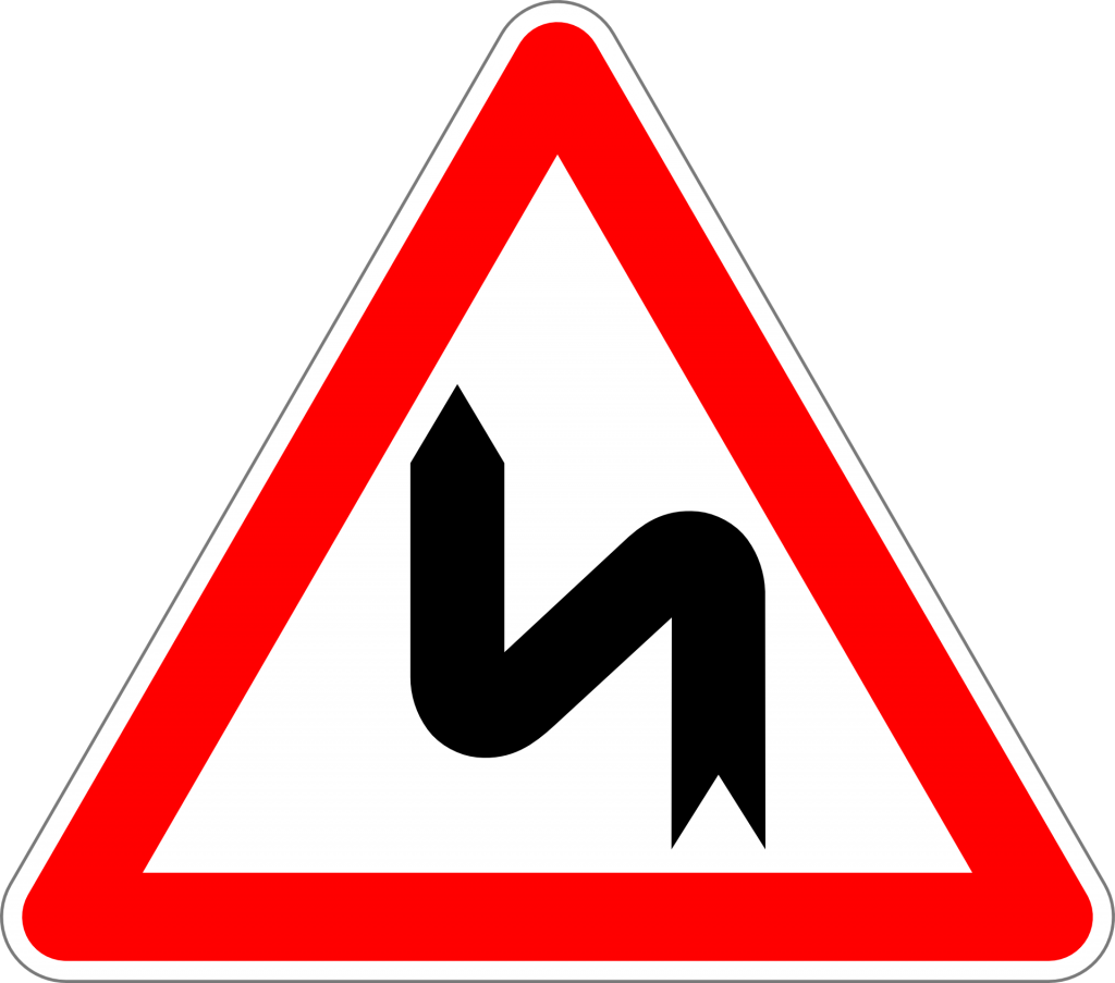 Outdoor continuous winding road sign