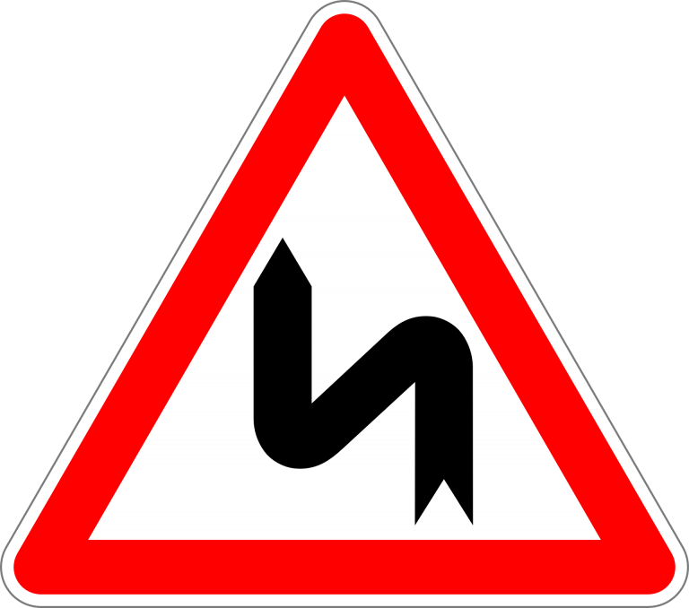 Outdoor continuous winding road sign
