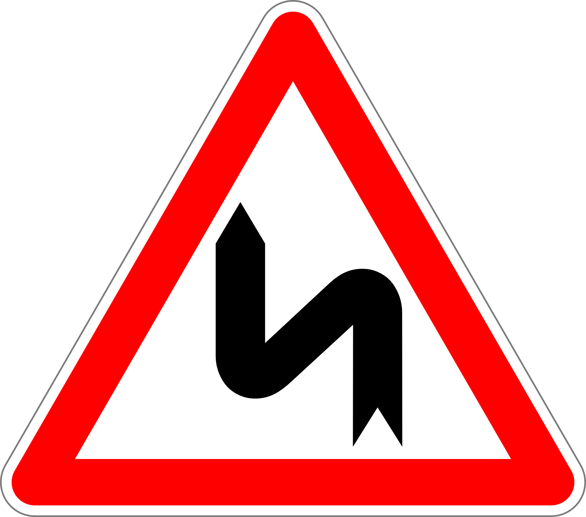 Outdoor continuous winding road sign
