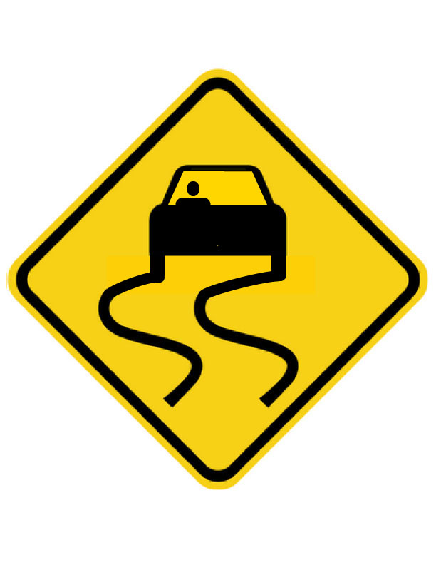 Outdoor continuous winding road sign