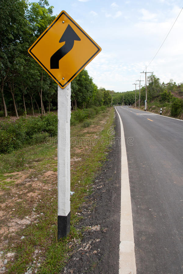 Urban road winding road sign