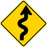 Outdoor road winding road sign
