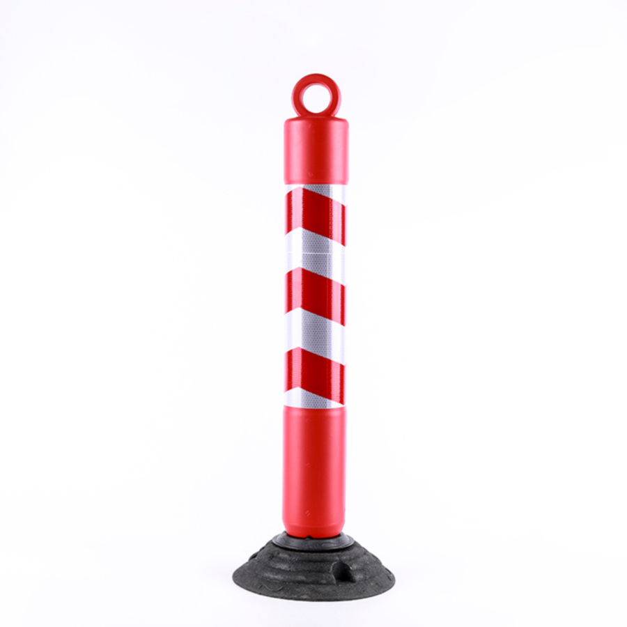 Outline warning column with rubber base