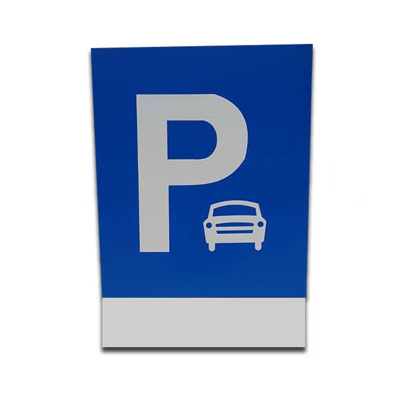 P word blue warning stop sign