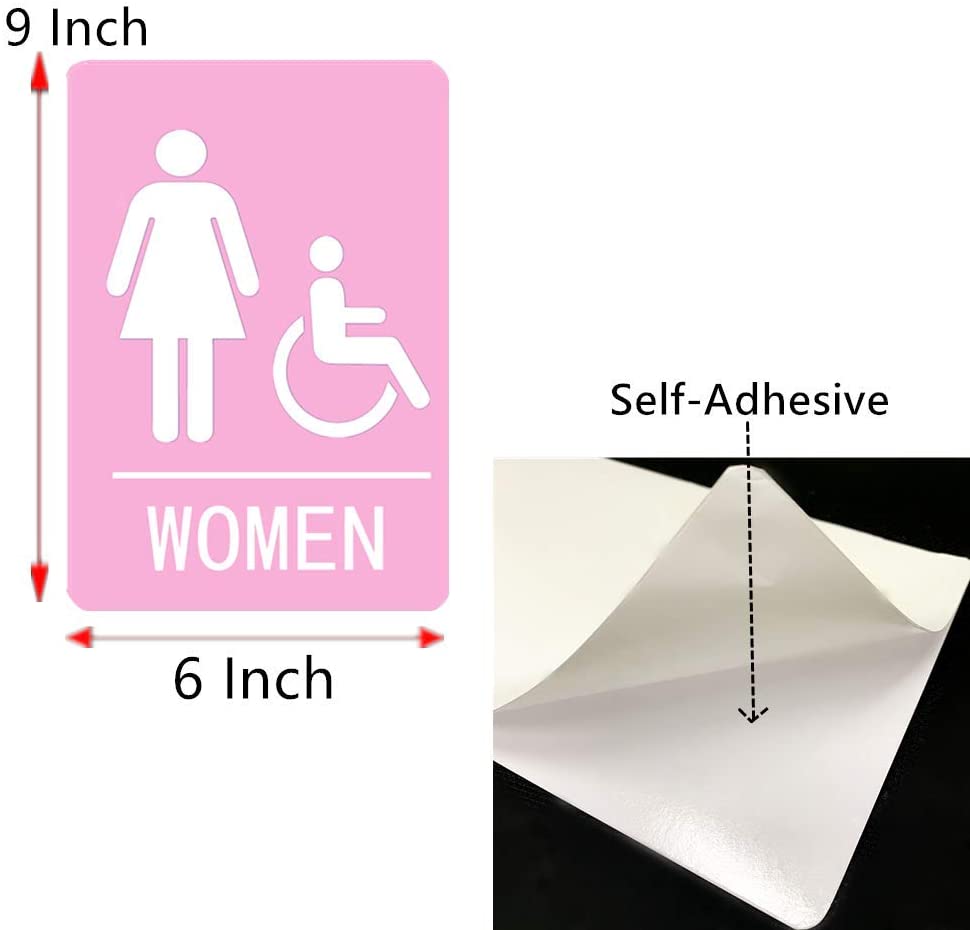 Pink female handicapped handicap sign