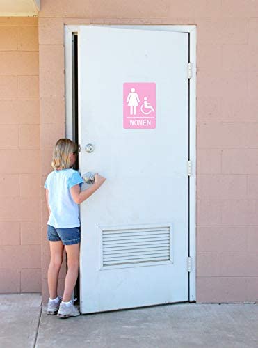 Pink female handicapped handicap sign