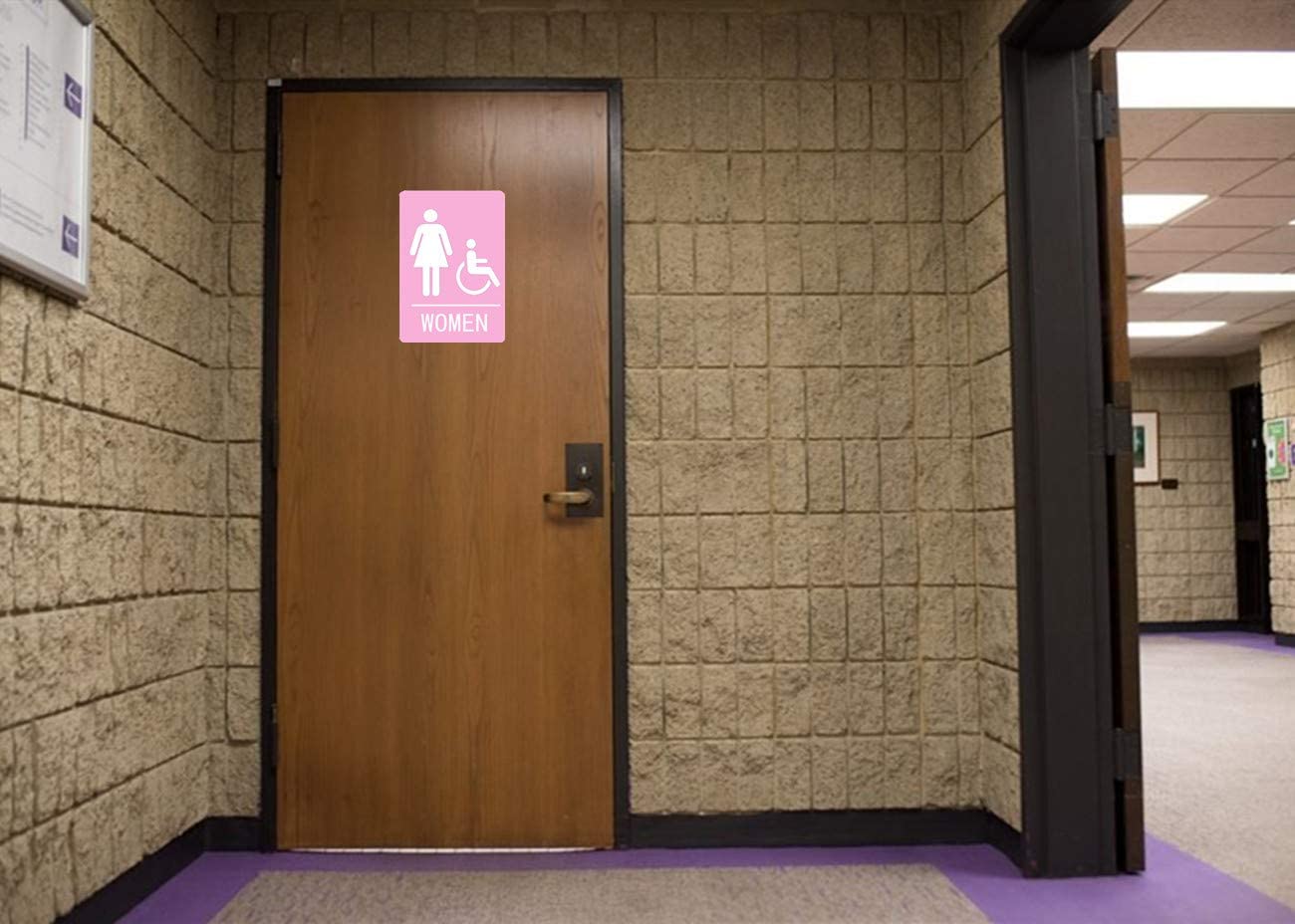 Pink female handicapped handicap sign