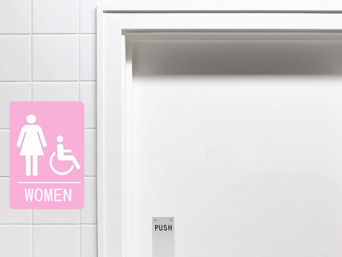 Pink female handicapped handicap sign