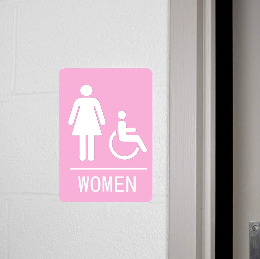 Pink female handicapped handicap sign