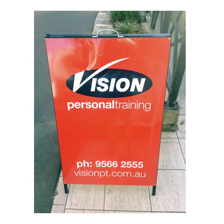 Portable black advertising sign stand