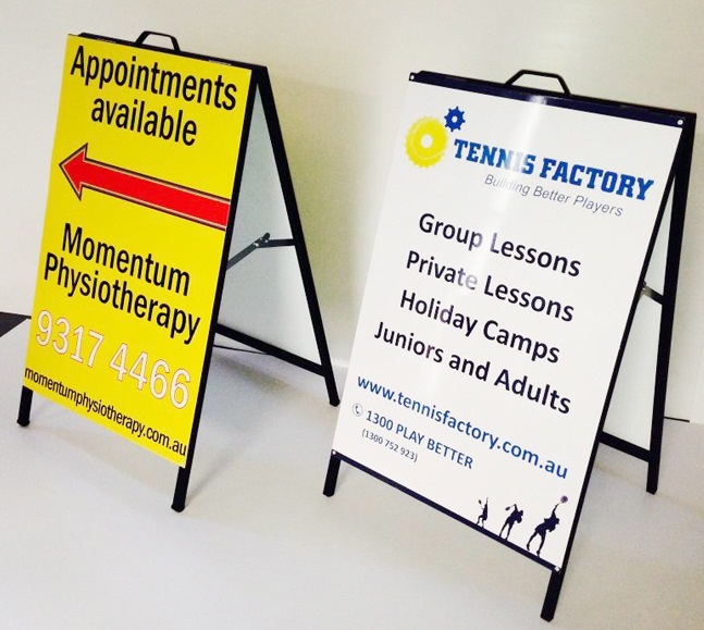 Portable black advertising sign stand