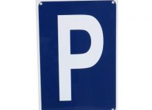 Aluminum blue parking lot sign