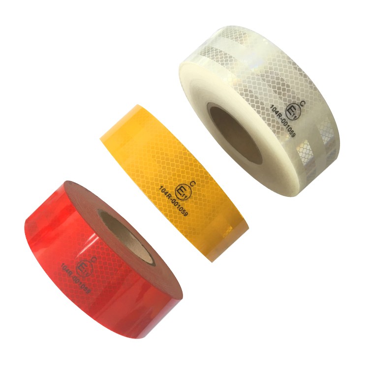 Red and white prism reflective tape