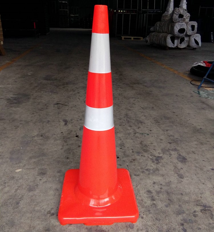 Red conspicuous standard traffic cone