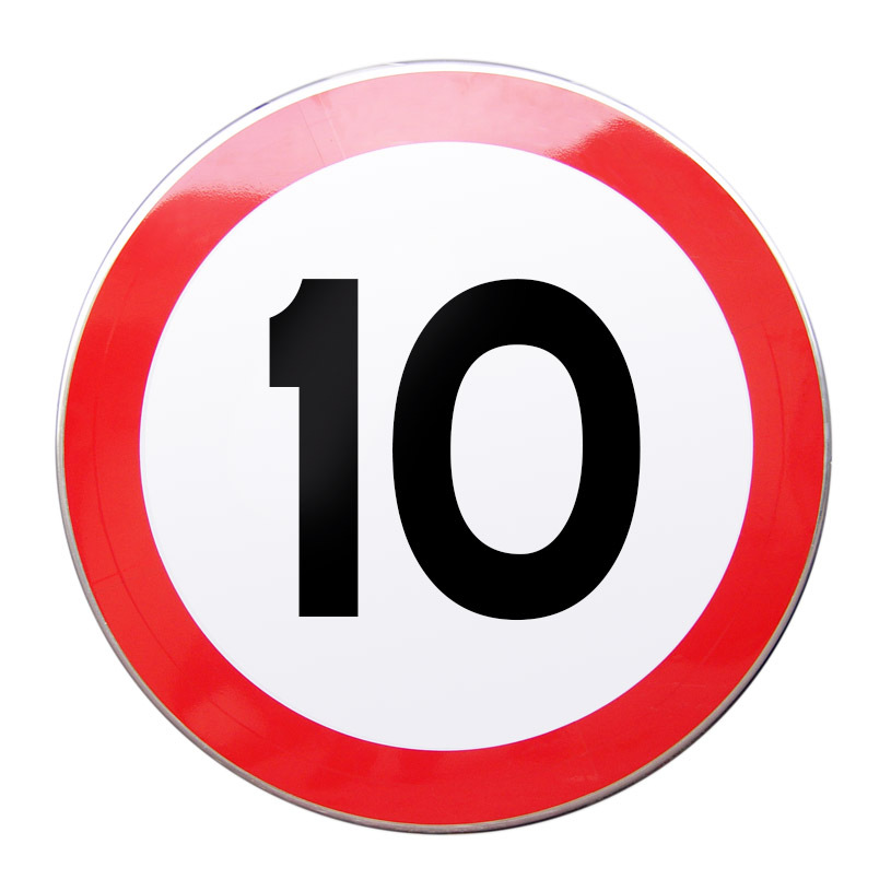 Road safety speed limit sign warning sign