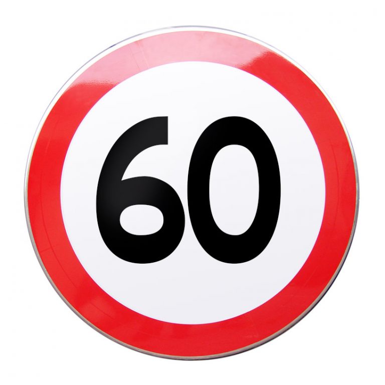Road safety speed limit sign warning sign