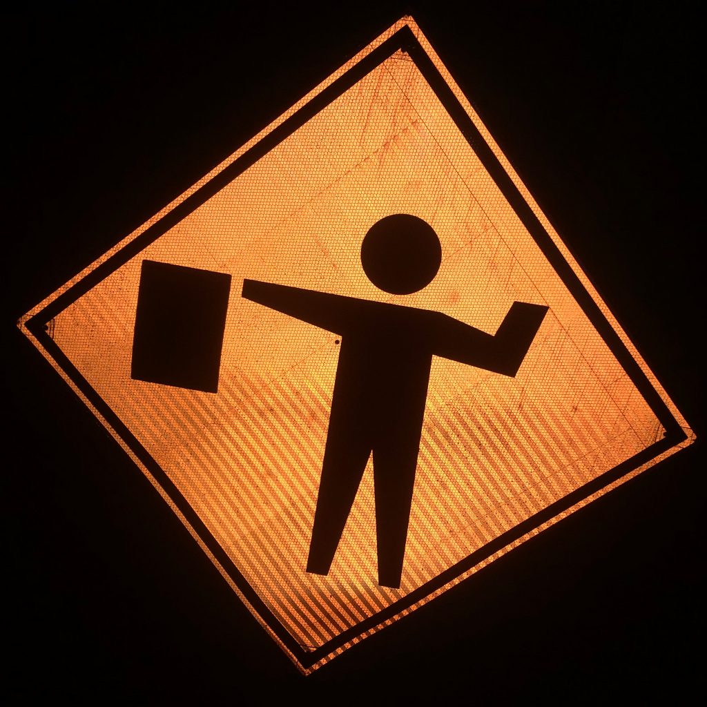 Roll-up traffic temporary construction sign