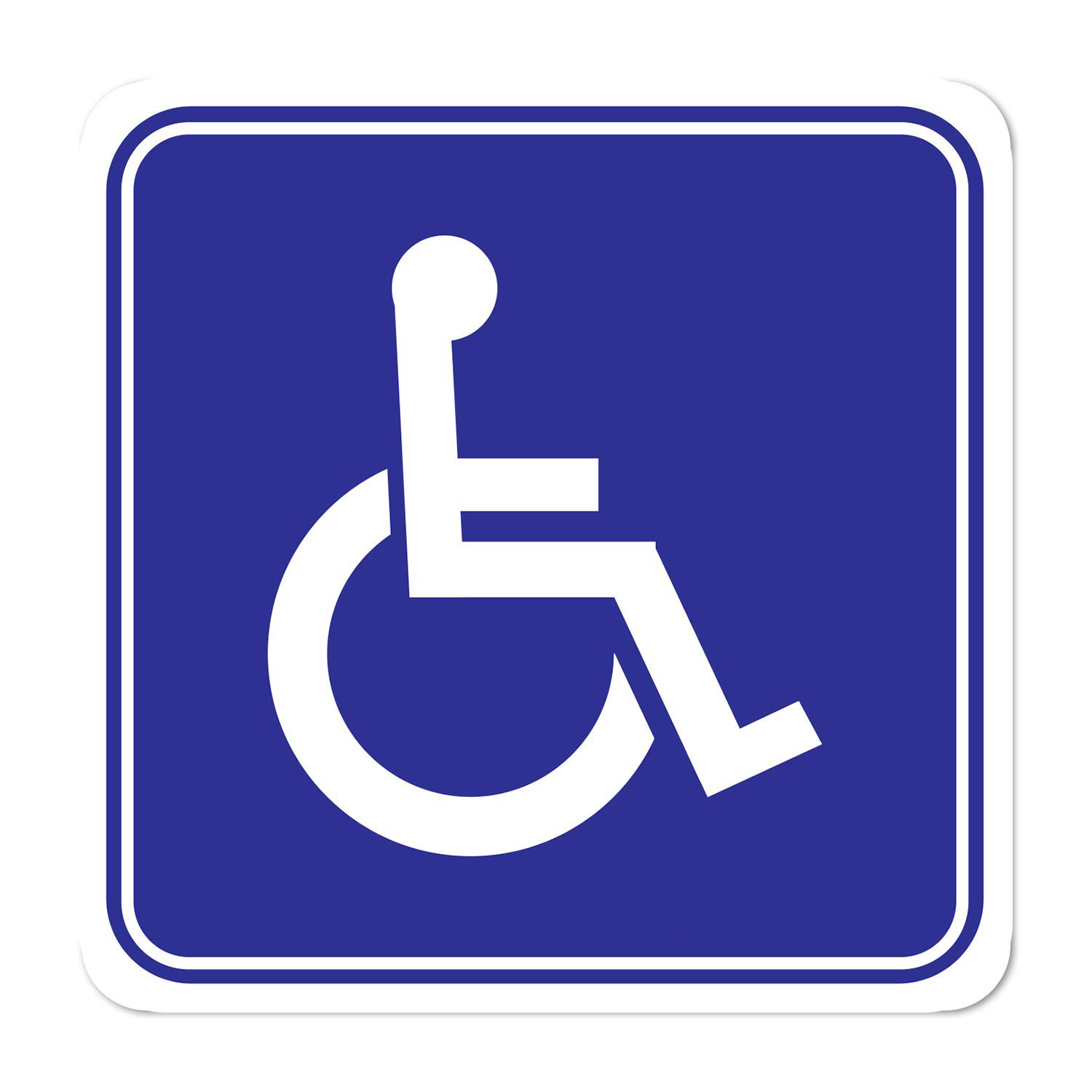 Square blue handicapped handicap sign