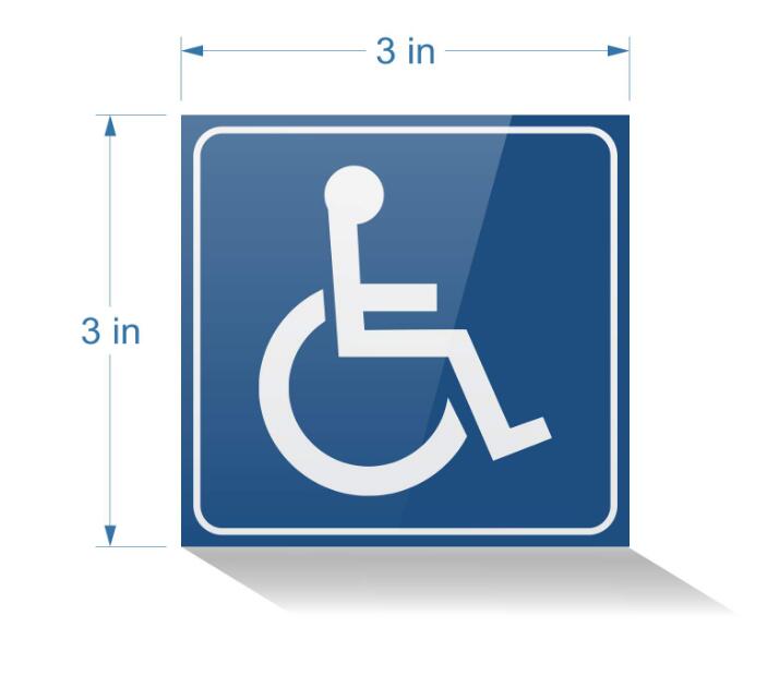 Square blue handicapped handicap sign