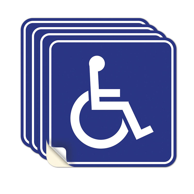 Square blue handicapped handicap sign