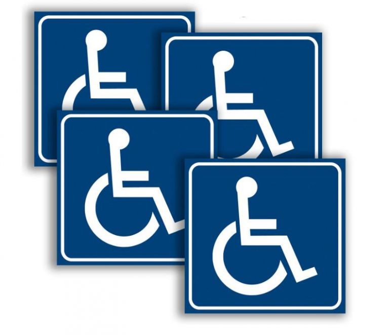 Square blue handicapped handicap sign