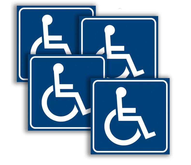 Square blue handicapped handicap sign