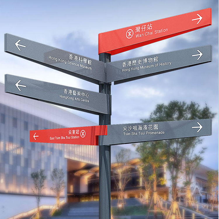 Stainless steel traffic column street sign