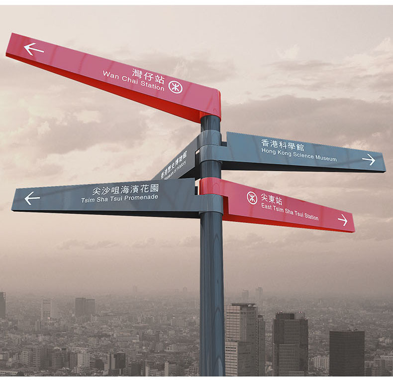 Stainless steel traffic column street sign