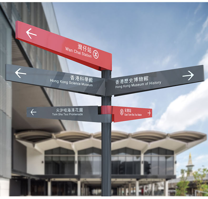 Stainless steel traffic column street sign