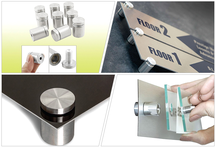 Threaded bracket for advertising signs