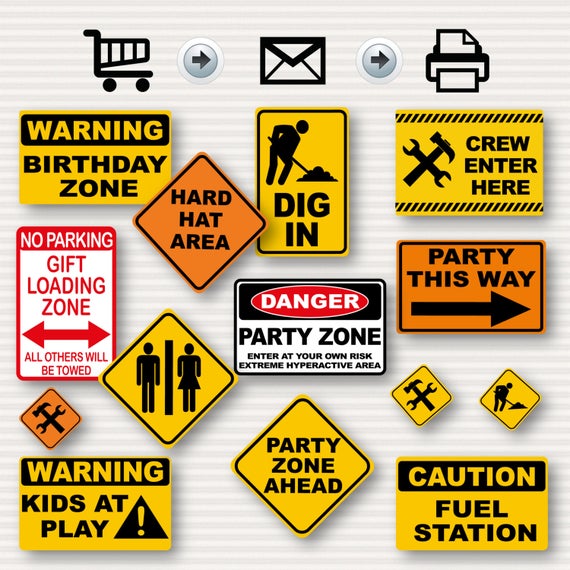 Traffic construction signs for road construction