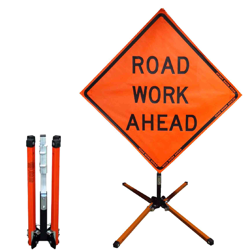 Traffic construction signs for road construction