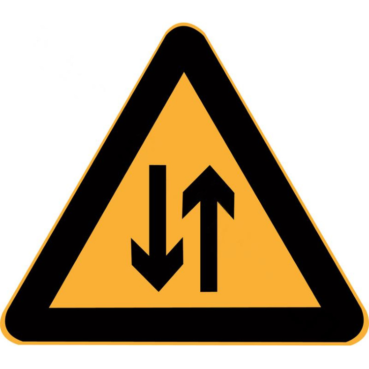 Triangle sign for driving around the island